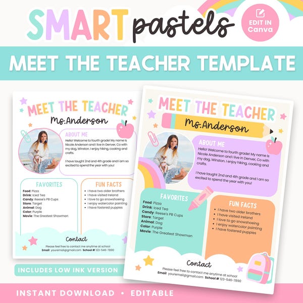 Meet the Teacher Template - Etsy