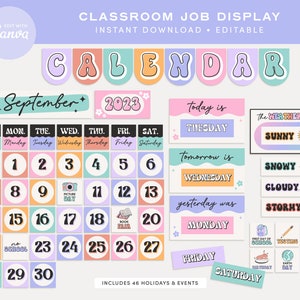 Classroom Calendar Display and Weather Station Editable - Etsy