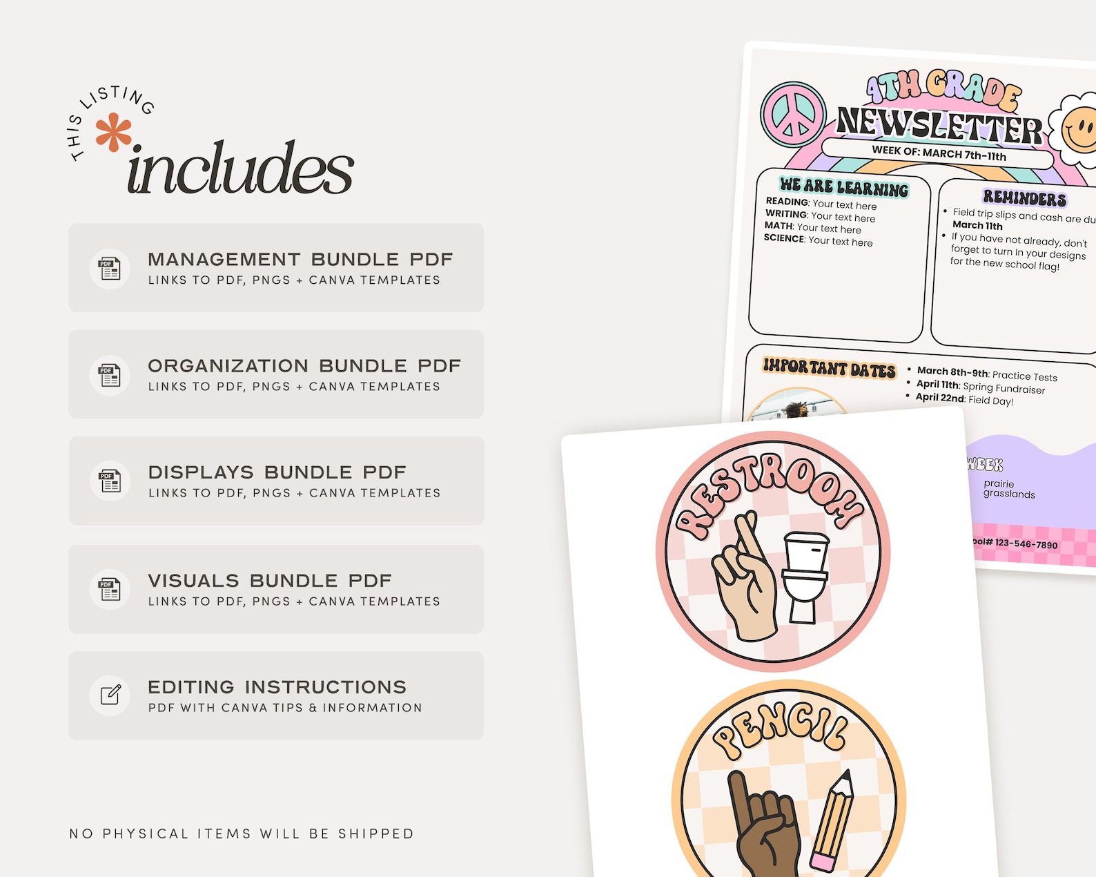 Editable Classroom Groovy Pastel Complete Collection Printable Bundle ...