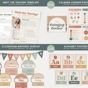 Editable Classroom Modern Boho Complete Collection Printable Bundle ...