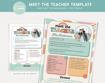 Meet the Teacher Classroom Printable Template, Teacher Introduction ...