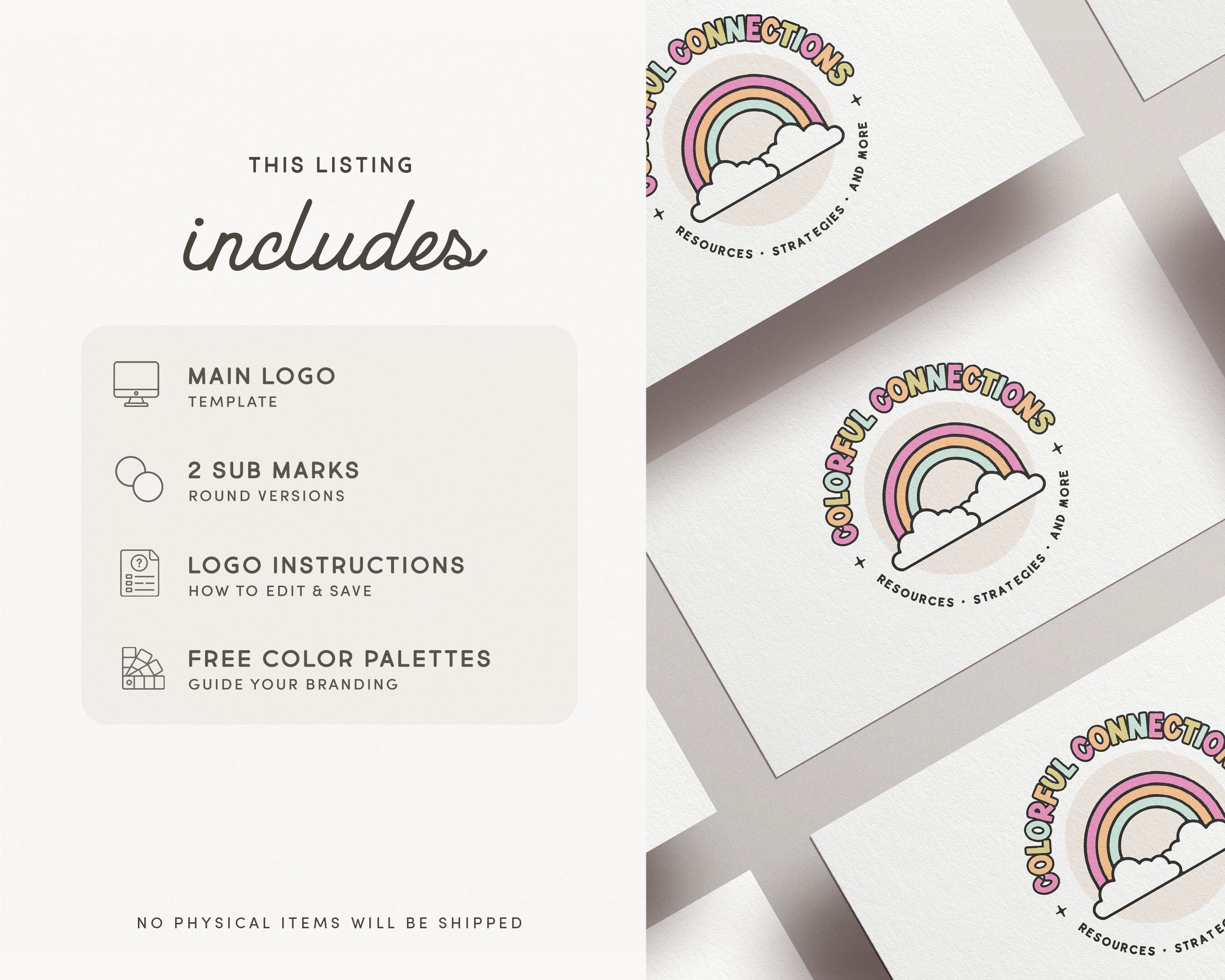 Colorful Teacher Logo Design - Editable Canva Template, Charming and ...