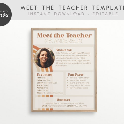 Meet the Teacher Classroom Printable Template Teacher - Etsy