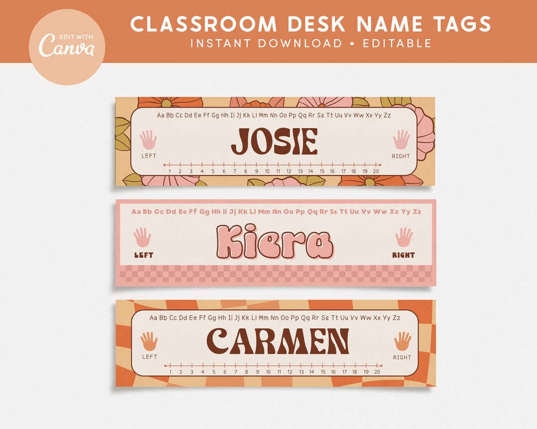 Student Desk Name Labels, Editable Classroom Printables, Student Name ...