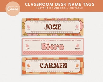 Student Desk Name Labels, Editable Classroom Printables, Student Name ...