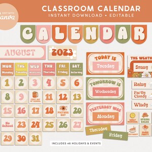 Editable Retro Classroom Decor, Bright Printable Teacher Bundle ...