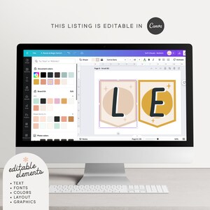 Classroom Bulletin Board Letters, Editable in Canva, Rainbow Pastel ...