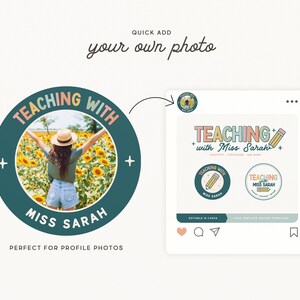 Colorful Teacher Logo Design - Editable Canva Template, Charming and ...