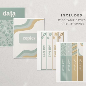 Classroom Binder Covers and Spines, Editable Teacher Printables, Modern ...