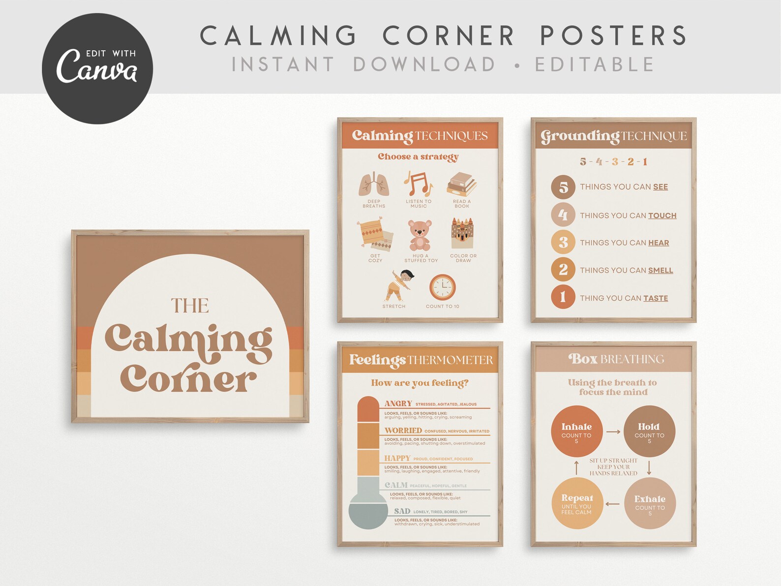 Calming Corner Editable Classroom Printables Calm Down - Etsy