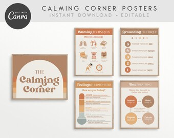 Calming Corner Editable Classroom Printables Calm Down | Etsy