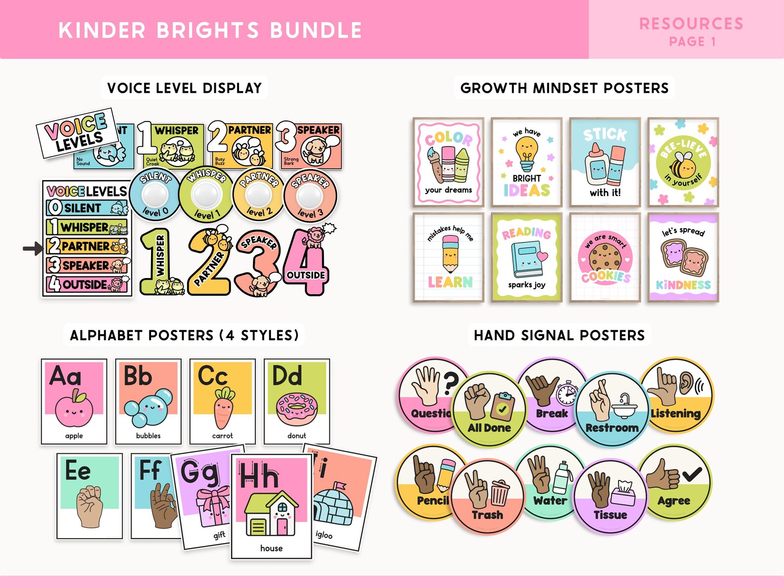 Editable Classroom Kinder Brights Printable Bundle, Canva Classroom ...