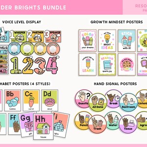 Editable Classroom Kinder Brights Printable Bundle, Canva Classroom ...