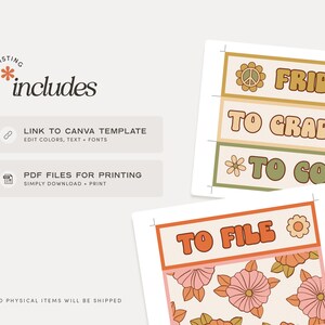 Classroom Rolling Trolley Cart Labels, Groovy Editable Teacher Drawer ...