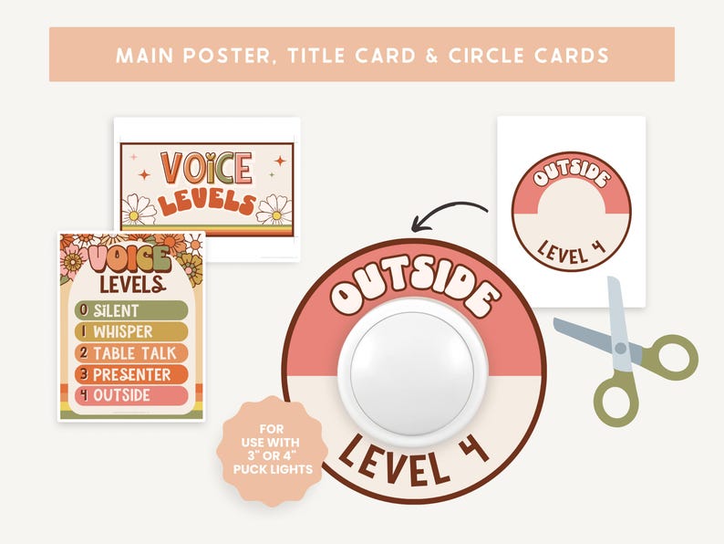 Voice Level Chart Classroom Printable Display, Editable in Canva ...
