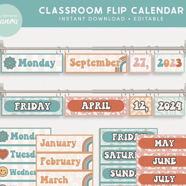 Retro Calendar - Etsy