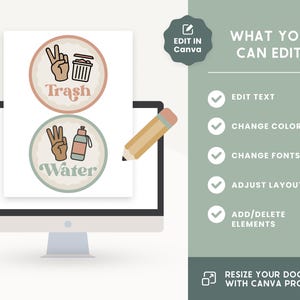 Classroom Hand Signals Poster Display, Editable in Canva, Boho Modern ...