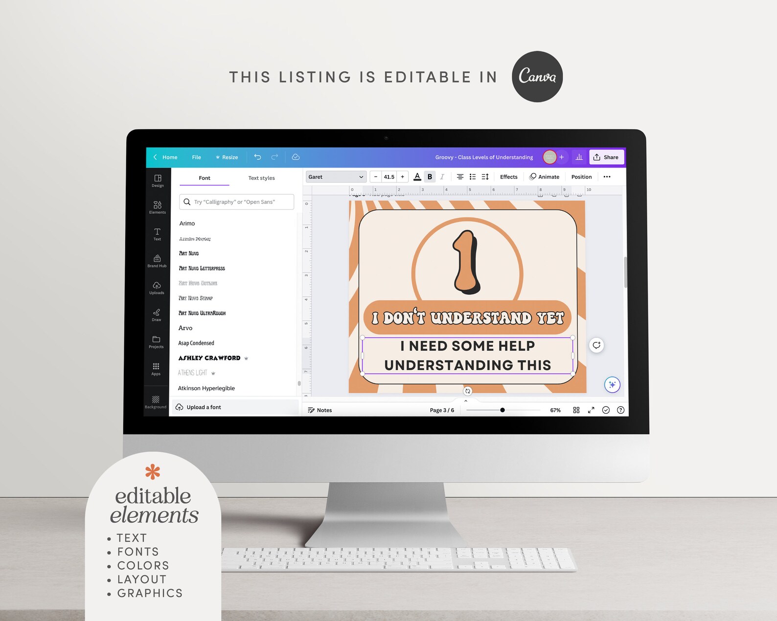 Levels of Understanding Editable Classroom Printable Posters, Groovy ...