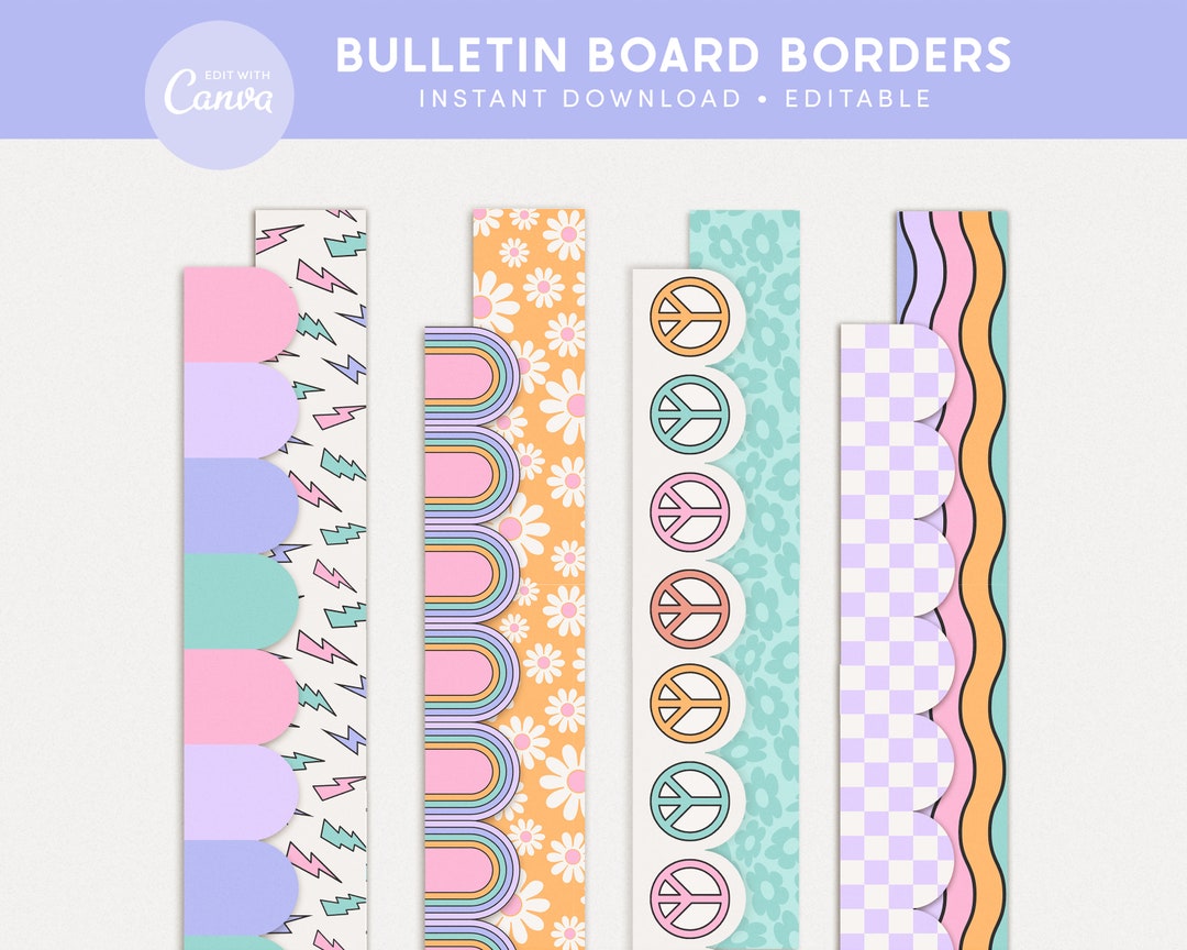 Classroom Bulletin Board Borders Editable Canva Templates - Etsy