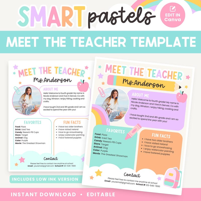 Meet the Teacher Template - Etsy