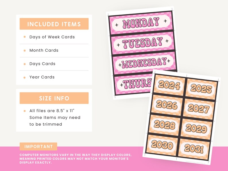 Classroom Flip Calendar Display, Bright Desert Classroom Decor ...