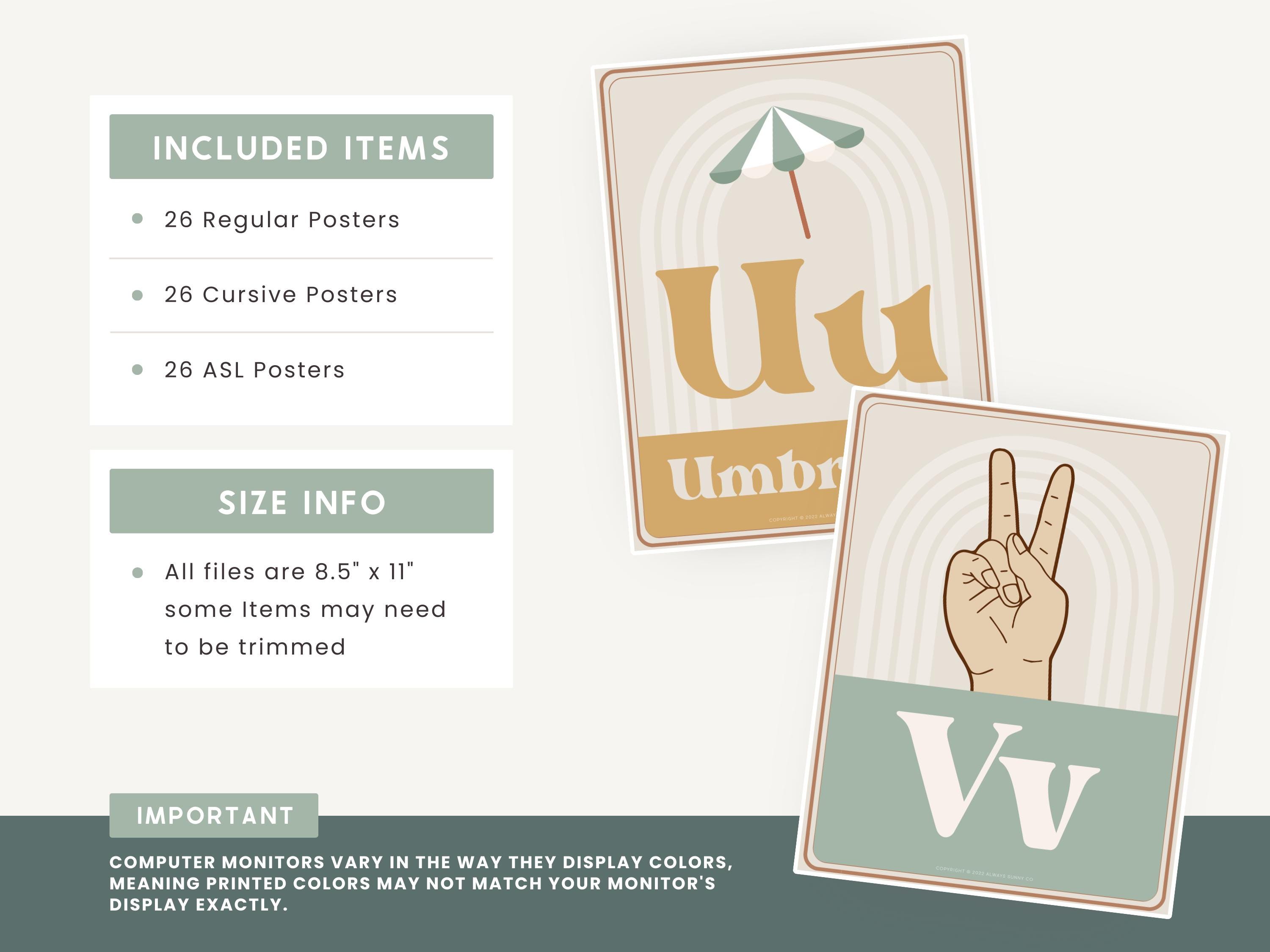 Alphabet Classroom Editable Posters, Letter Templates, Boho Canva ...