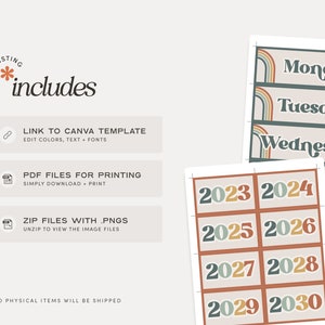 Classroom Flip Calendar Display, Modern Boho Classroom Decor, Editable ...