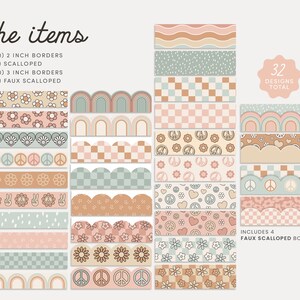 Classroom Bulletin Board Borders, Editable Canva Templates, Groovy ...