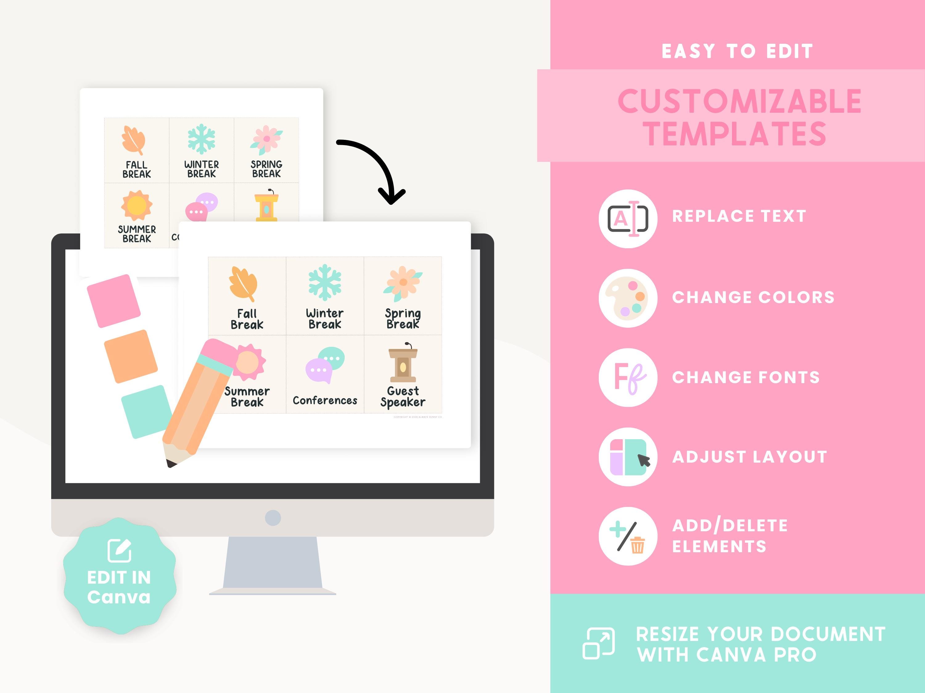 Classroom Calendar Display and Weather Station, Printable Bright Pastel ...