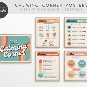 Calming Corner Editable Classroom Printables Calm Down - Etsy