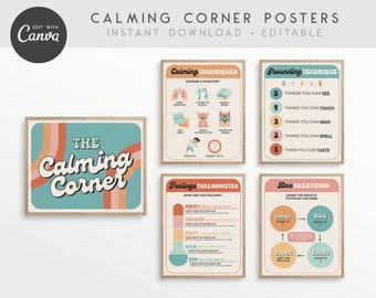 Calming Corner Editable Classroom Printables Calm Down - Etsy