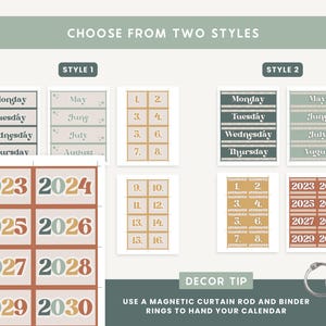 Classroom Flip Calendar Display, Modern Boho Classroom Decor, Editable ...