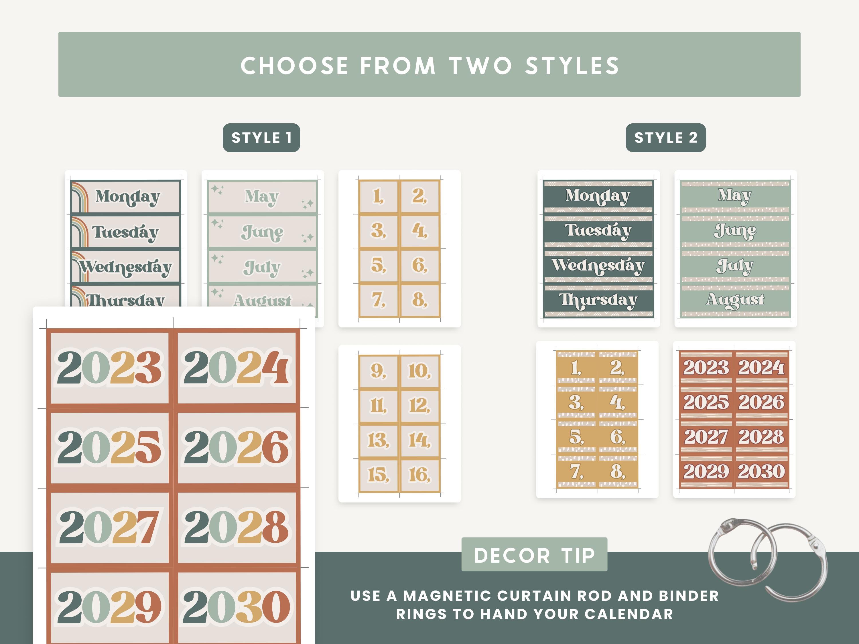 Classroom Flip Calendar Display, Modern Boho Classroom Decor, Editable ...