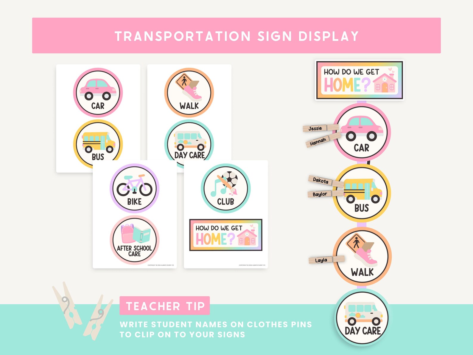 How Do We Get Home Clip Chart Classroom Printable, Student ...