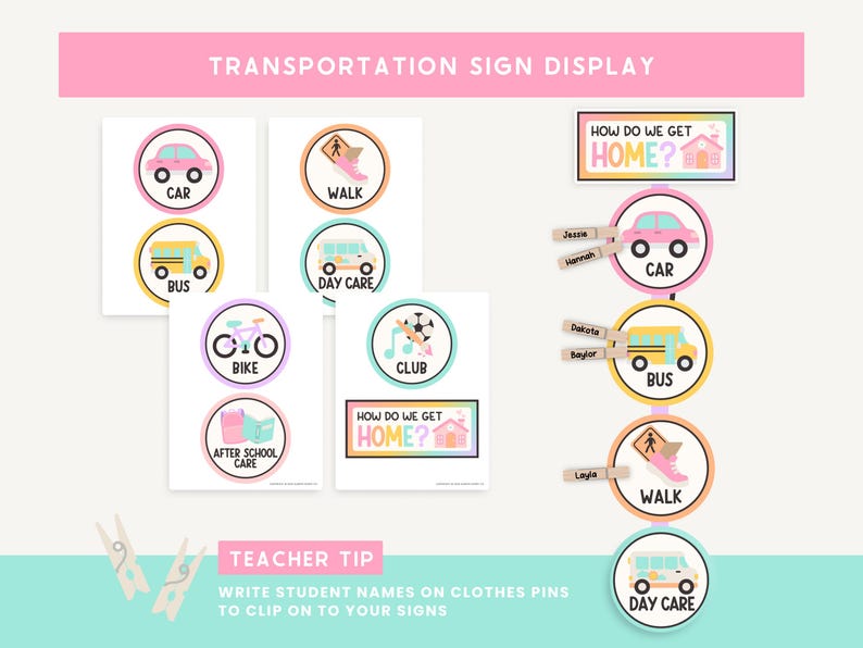 How Do We Get Home Clip Chart Classroom Printable, Student ...