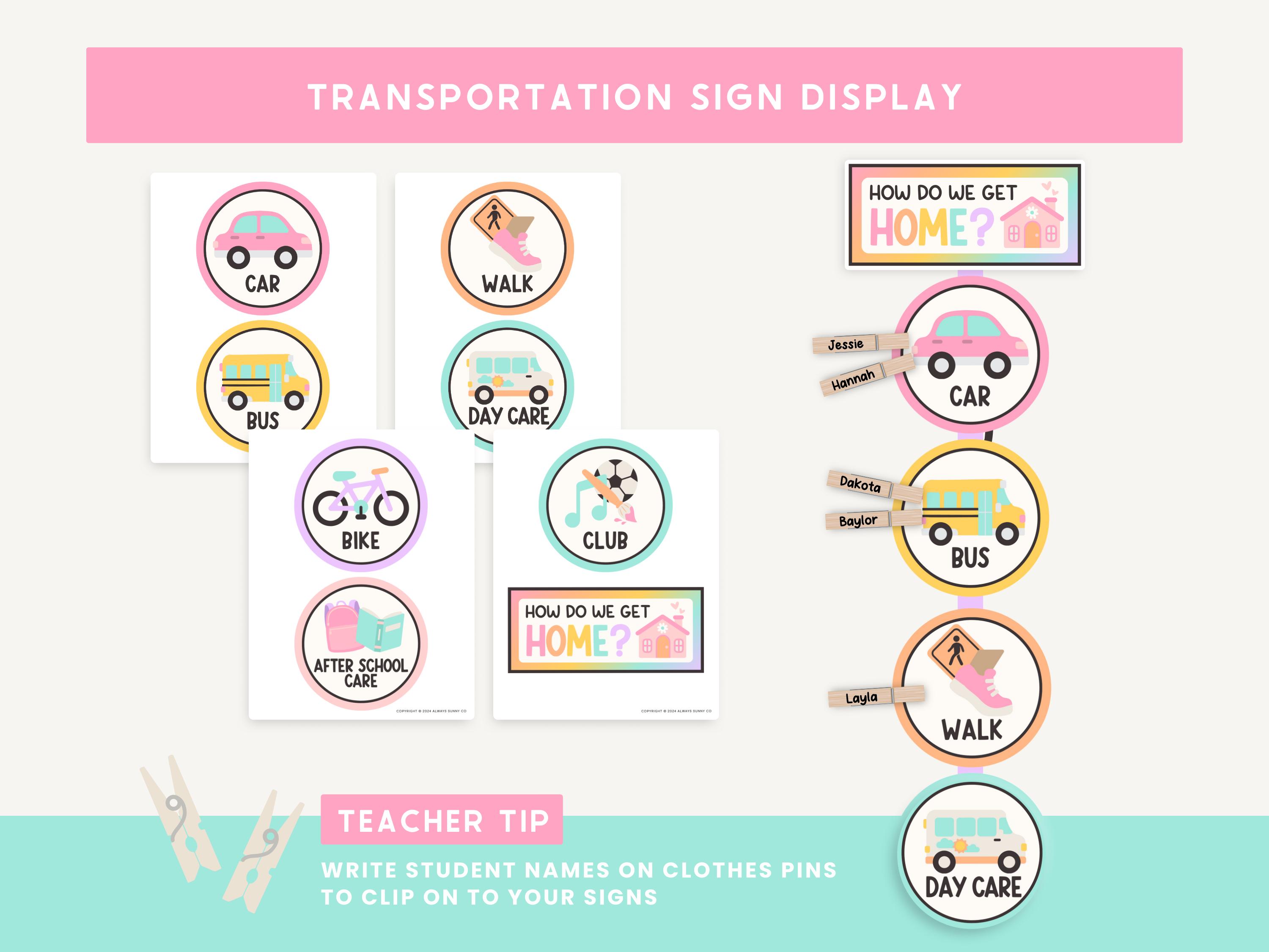 How Do We Get Home Clip Chart Classroom Printable, Student ...