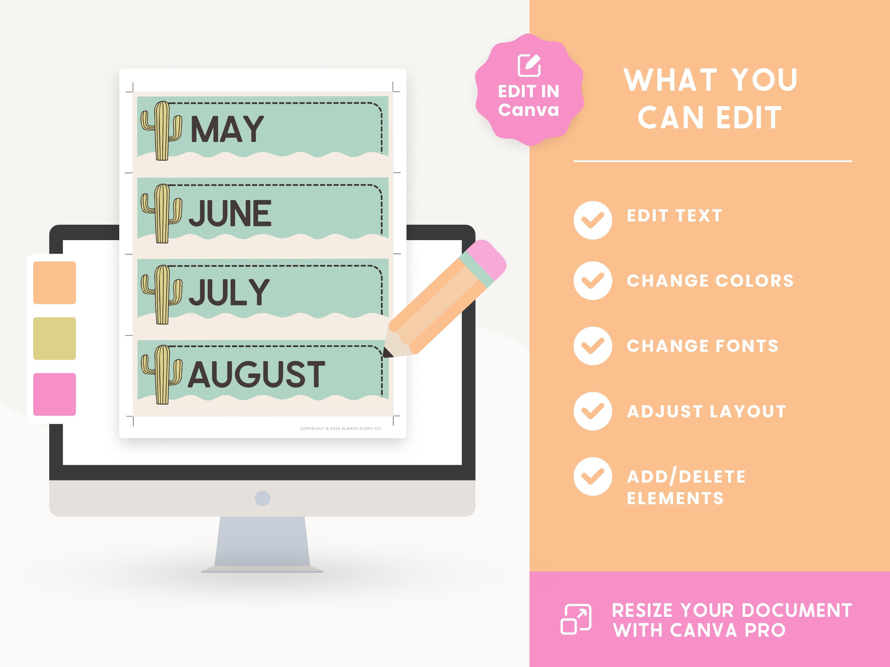 Classroom Flip Calendar Display, Bright Desert Classroom Decor ...