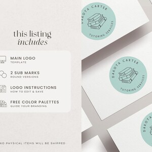 Editable Logo Design, DIY Canva Tutoring Signature Logo, School ...