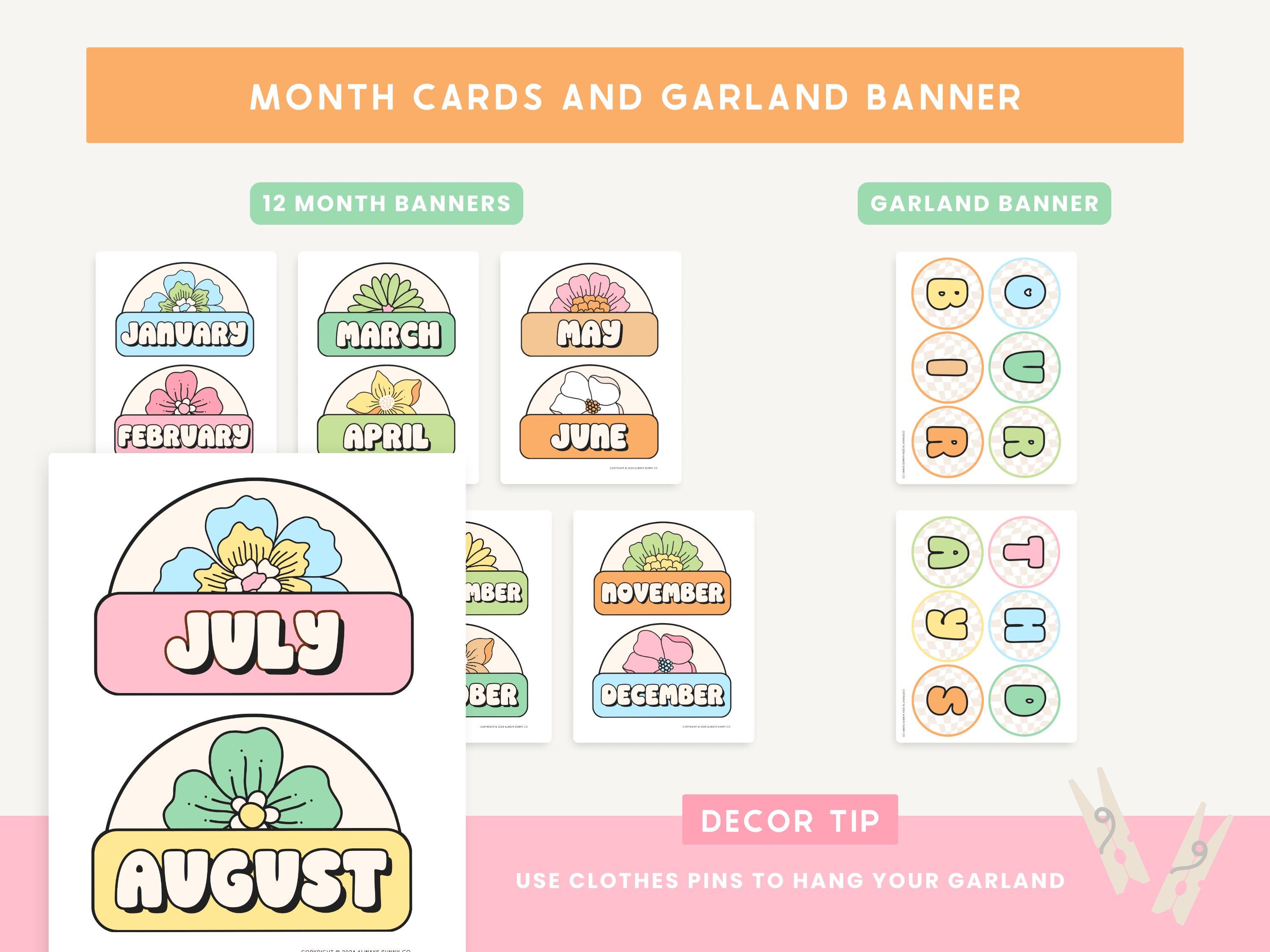 Retro Sunshine Birthday Display | Editable Canva Classroom Birthday ...