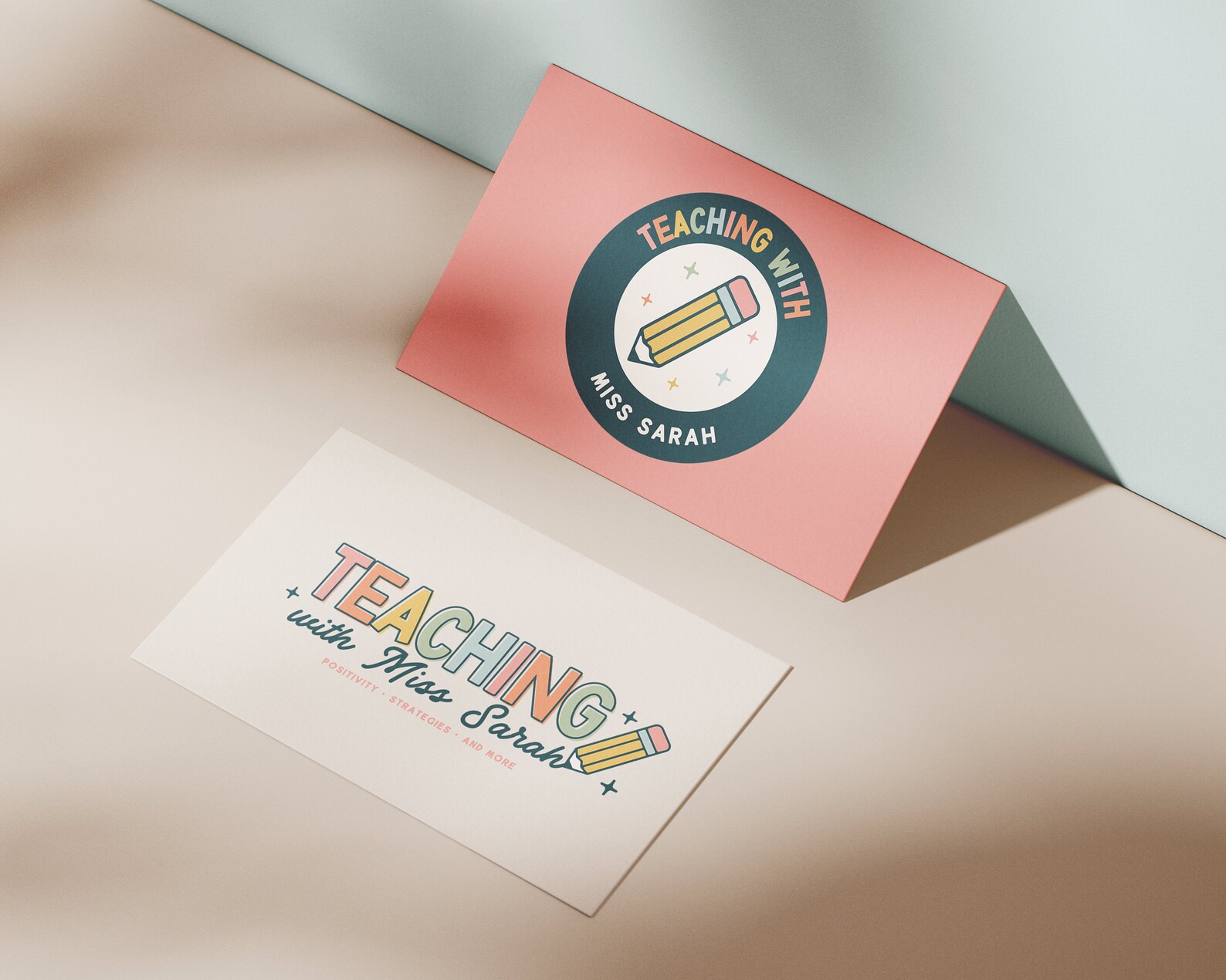 Colorful Teacher Logo Design Editable Canva Template, Charming and ...