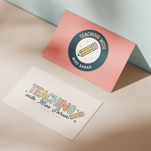 Colorful Teacher Logo Design - Editable Canva Template, Charming and Bright Brand Identity for ...