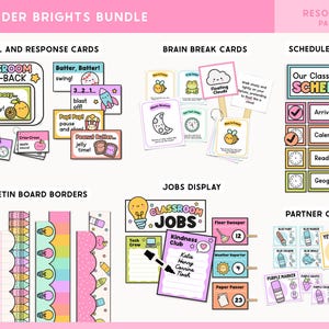 Editable Classroom Kinder Brights Printable Bundle, Canva Templates ...