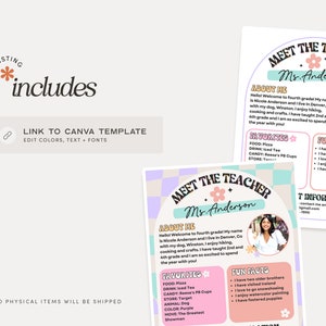 Meet the Teacher Classroom Printable Template, Teacher Intro, Retro ...