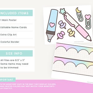 Editable Pastel Planner Classroom Door Decor | Cute Back to School ...