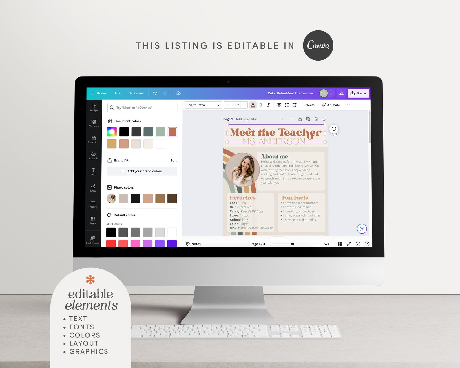 Editable Classroom Modern Boho Complete Collection Printable Bundle ...