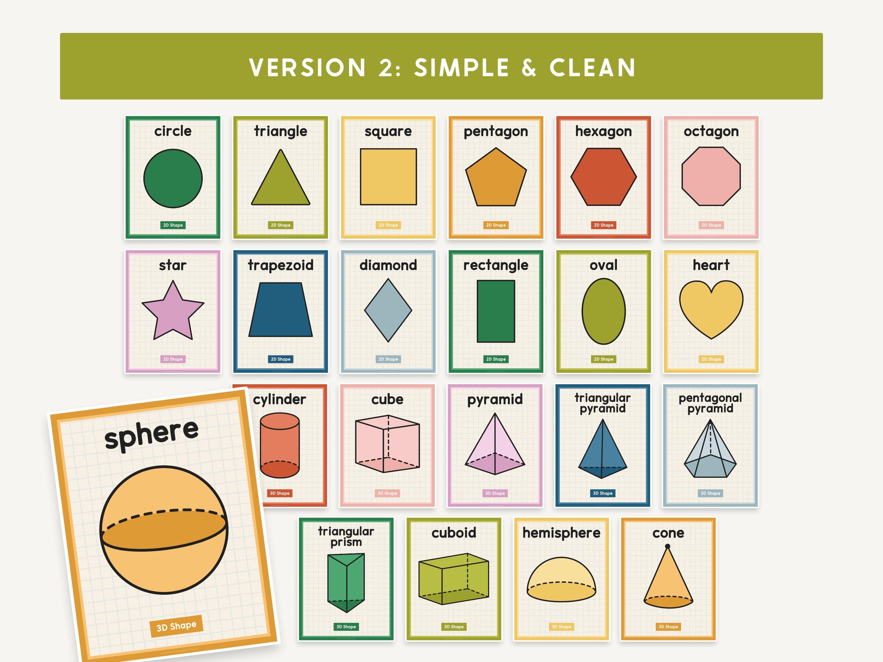 Editable Shape Posters for Classroom | Playful Hues Shapes With ...