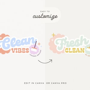 Editable Cleaning Logo Template, DIY Canva Cleaning Service Branding ...