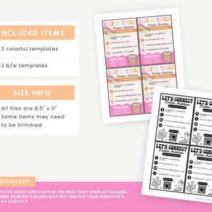 Teacher Contact Cards Classroom Printable Template, Teacher ...