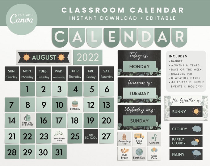 Boho Months of the Year Classroom Printable - Etsy
