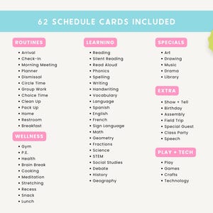 Editable Visual Schedule Cards | Colorful Classroom Timetable Display ...
